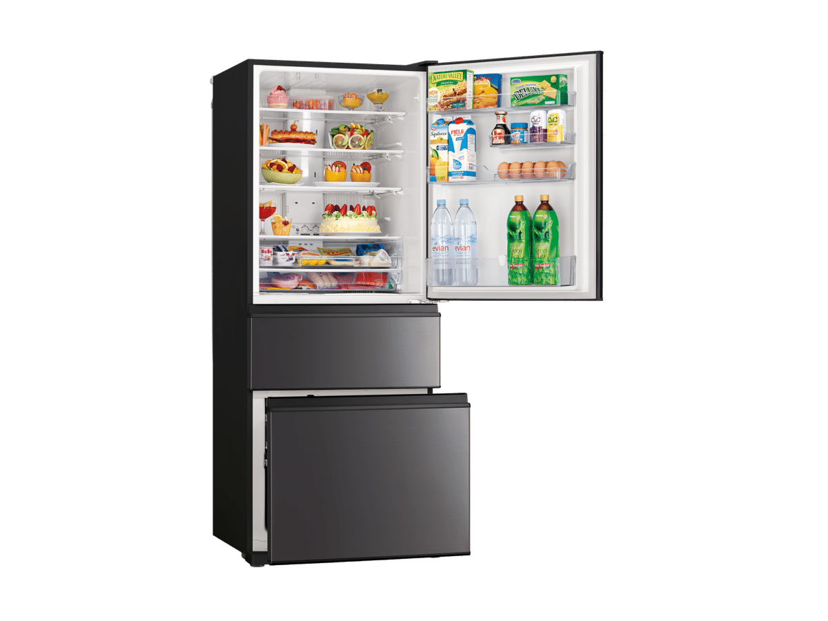 450L 3 Door Bottom Mount Fridge – Sterling Dark Silver | Mitsubishi ...
