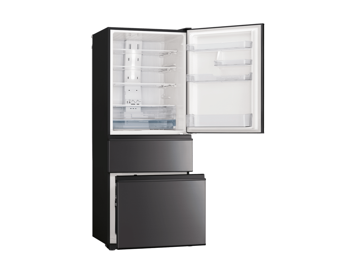 450L 3 Door Bottom Mount Fridge – Sterling Dark Silver | Mitsubishi ...